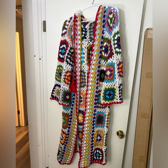 SAACHI | Tops | Saachi Crochet Hooded Cardigan | Poshmark